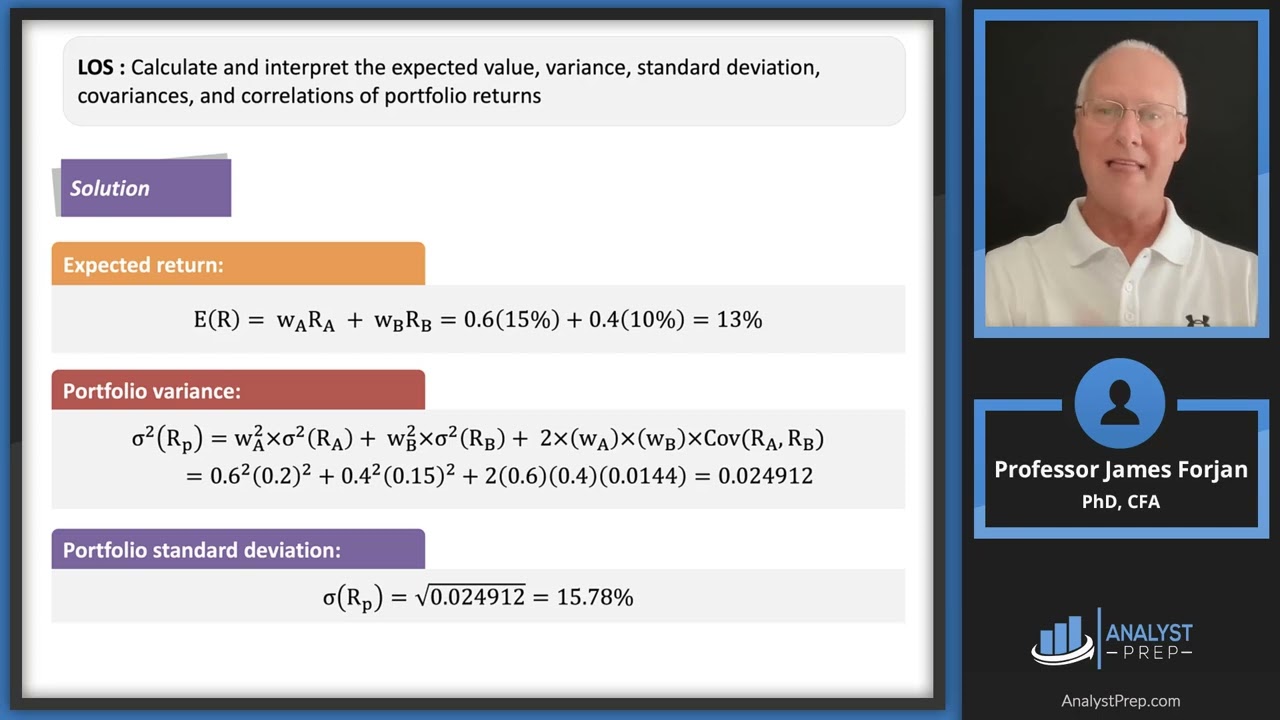 Portfolio Expected Return and Variance of Return - AnalystPrep | CFA ...