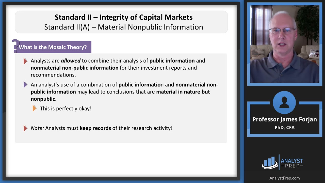 Standard Ii A Material Nonpublic Information Cfa Frm And